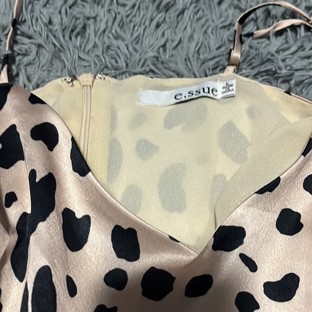 Satin Leopard Print Dress - Gem